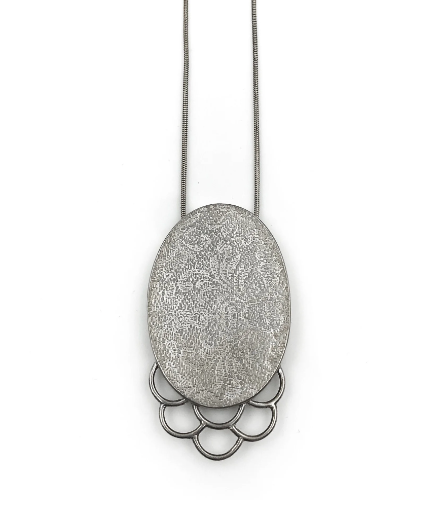 Jill Baker Gower Lace Oval Necklace With Edge Detail – Ombre Gallery